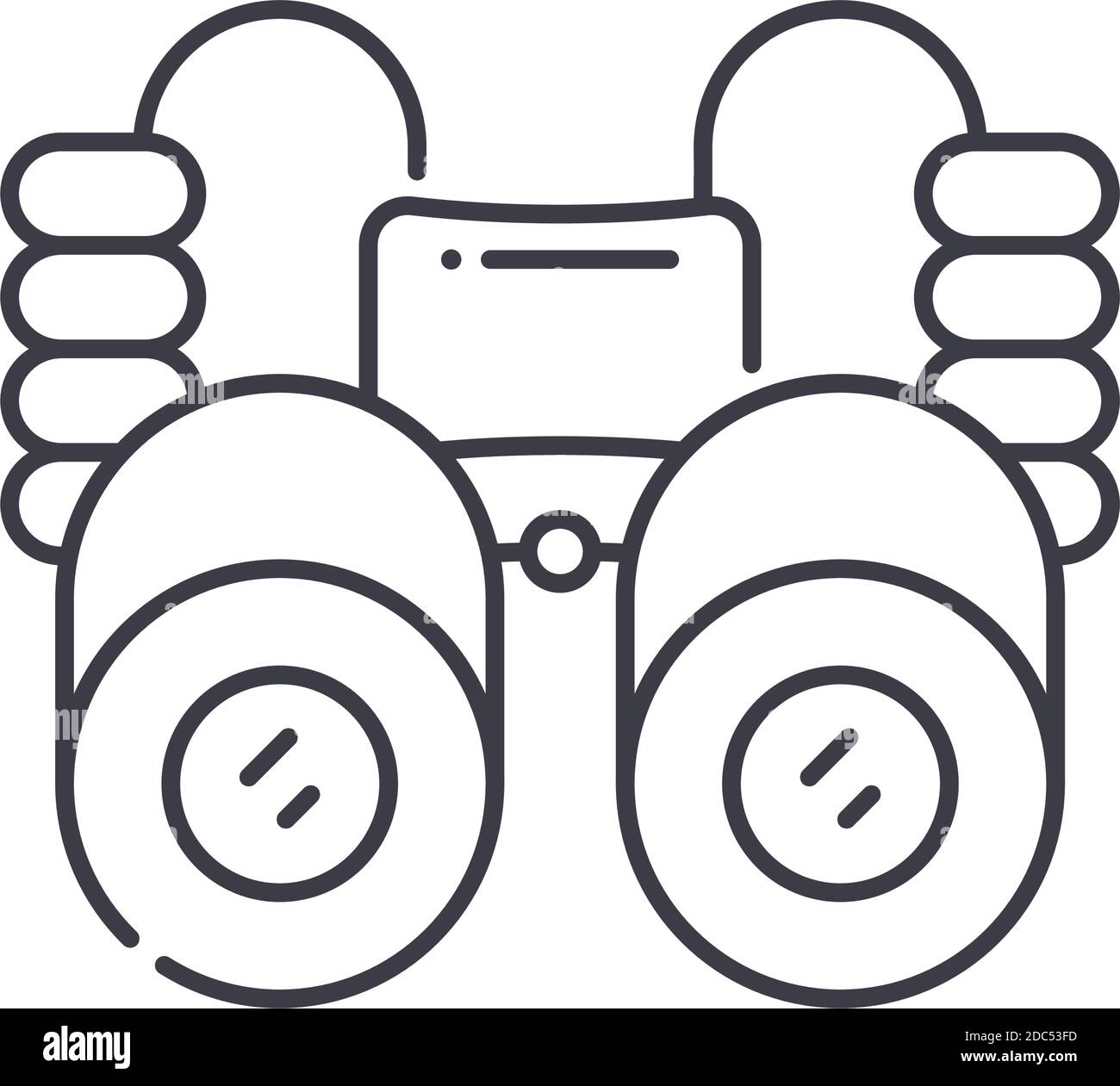 Research vision icon, linear isolated illustration, thin line vector ...