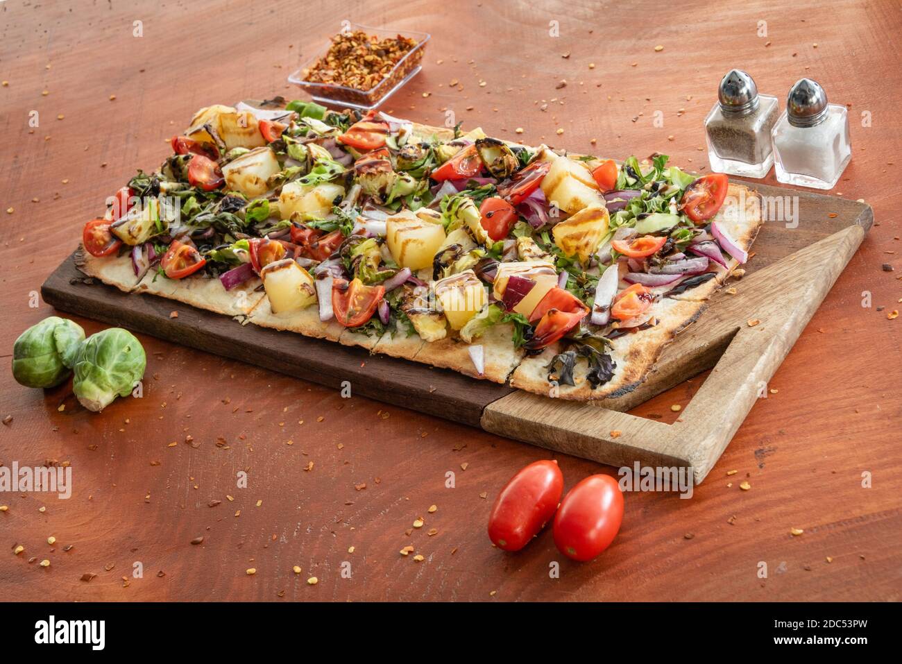 Flat bread pizza Stock Photo - Alamy