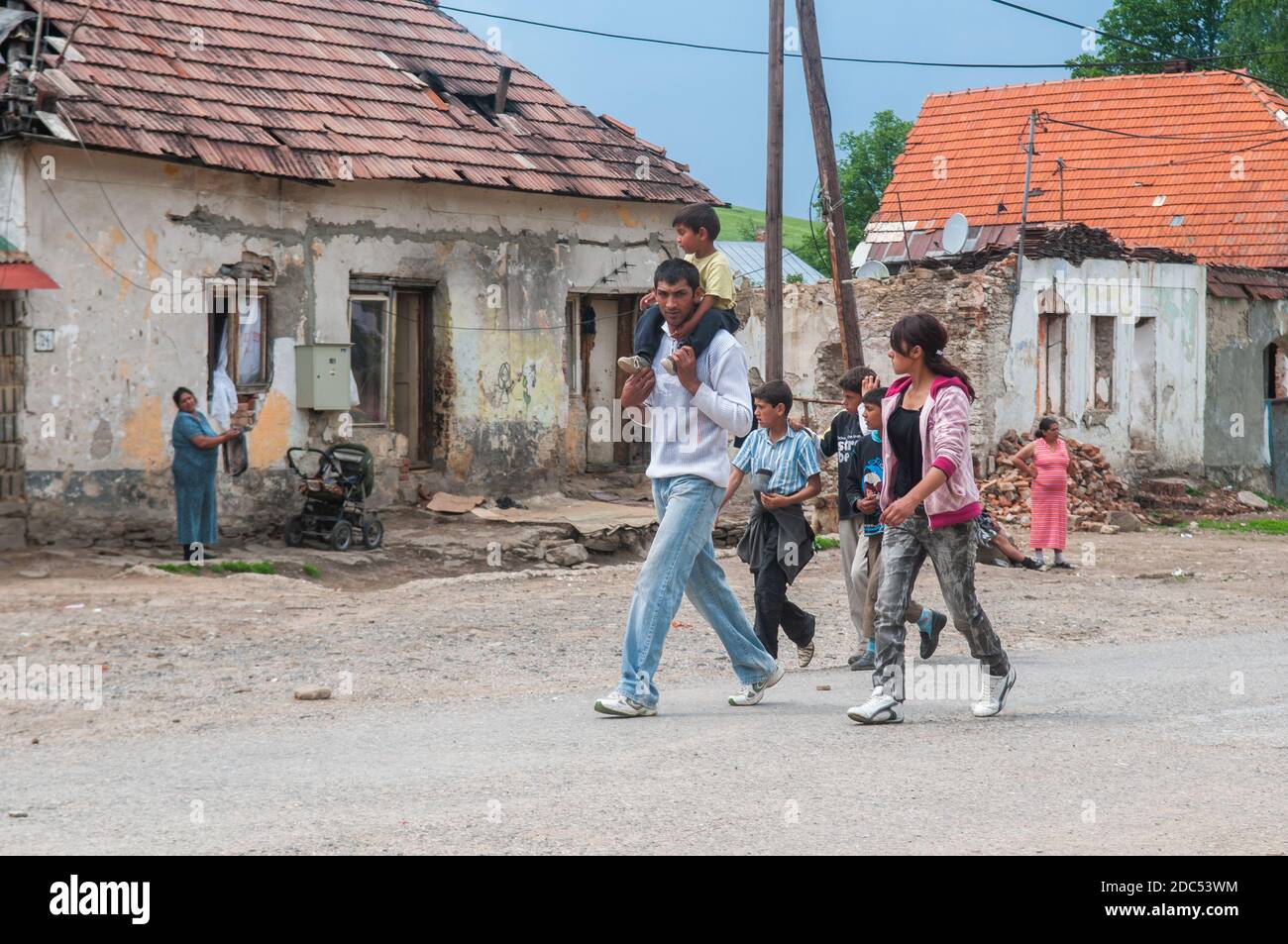 5/16/2018. Lomnicka, Slovakia. Roma or Gypsy community in the heart of ...