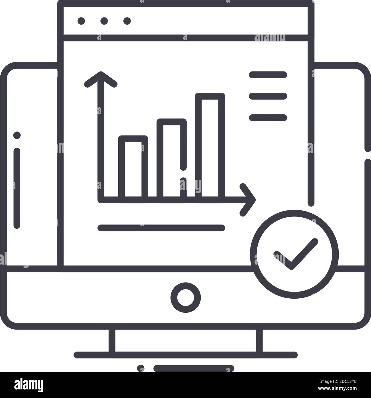 Reports icon, linear isolated illustration, thin line vector, web ...