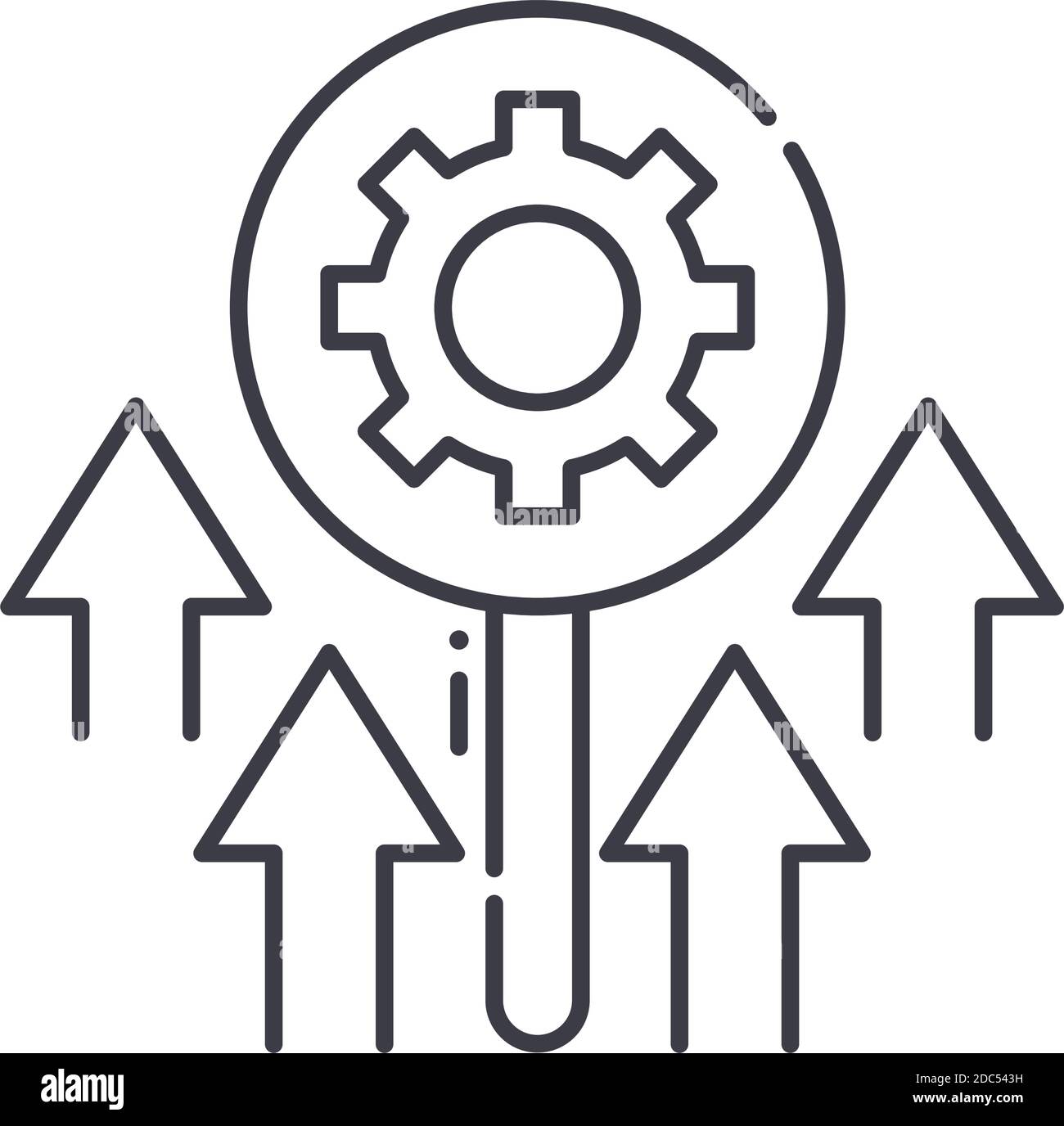 Research and development icon, linear isolated illustration, thin line ...