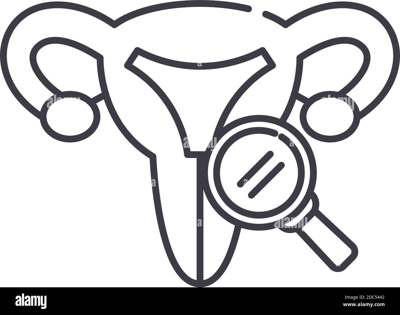 Reproductive system test icon, linear isolated illustration, thin line ...