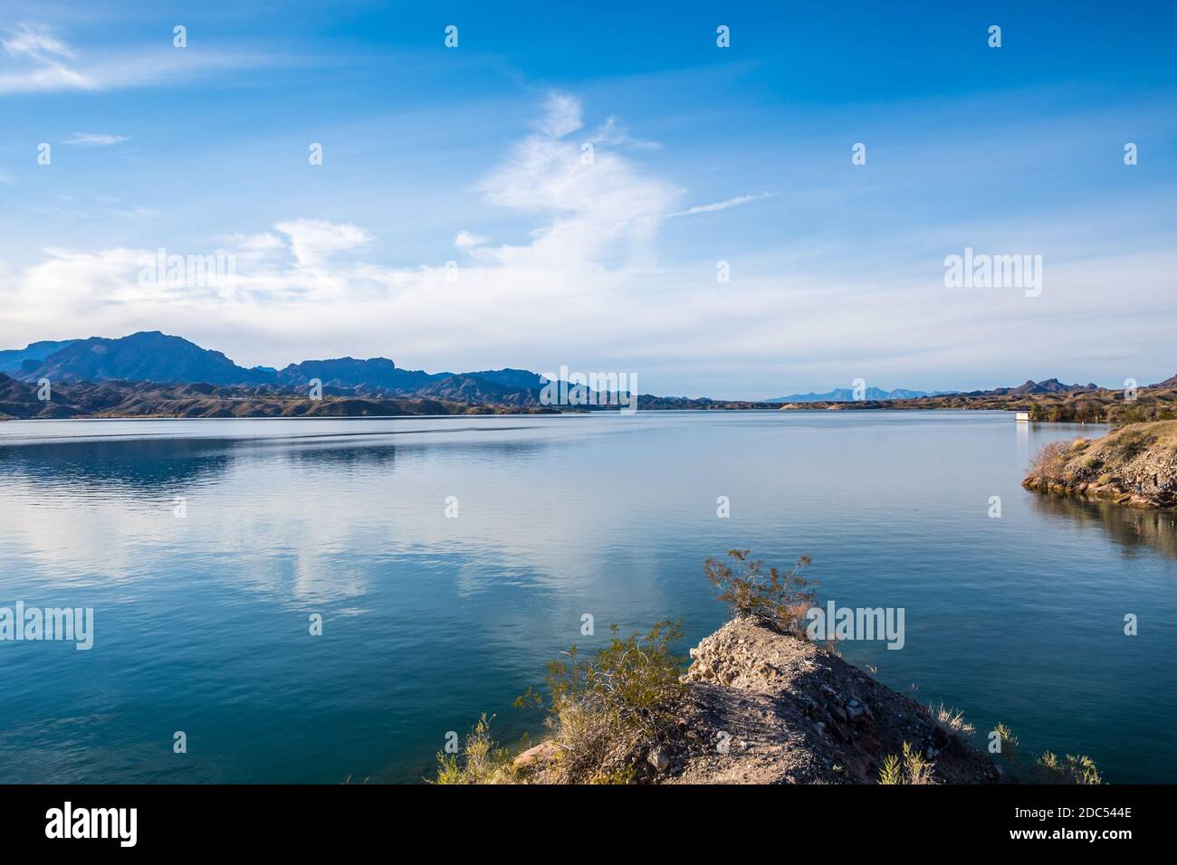 A breathtaking view of the lake in Cattail Cove SP, Arizona Stock Photo ...