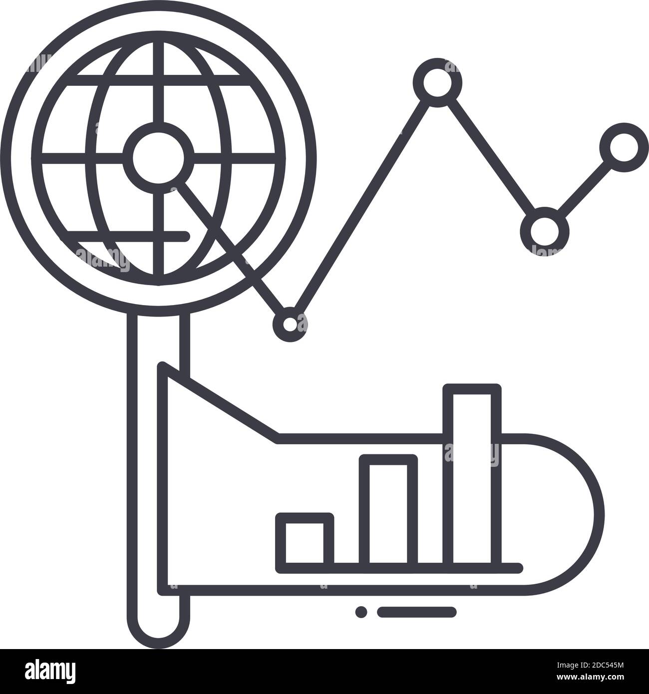 Research concept icon, linear isolated illustration, thin line vector ...