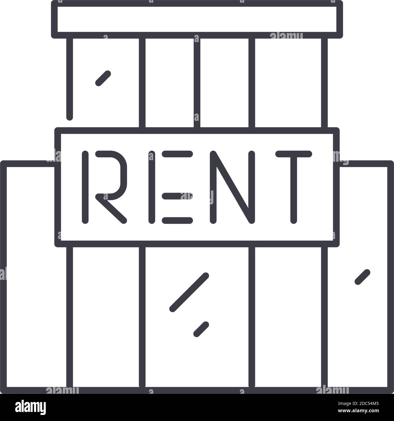 Rental real estate icon, linear isolated illustration, thin line vector ...