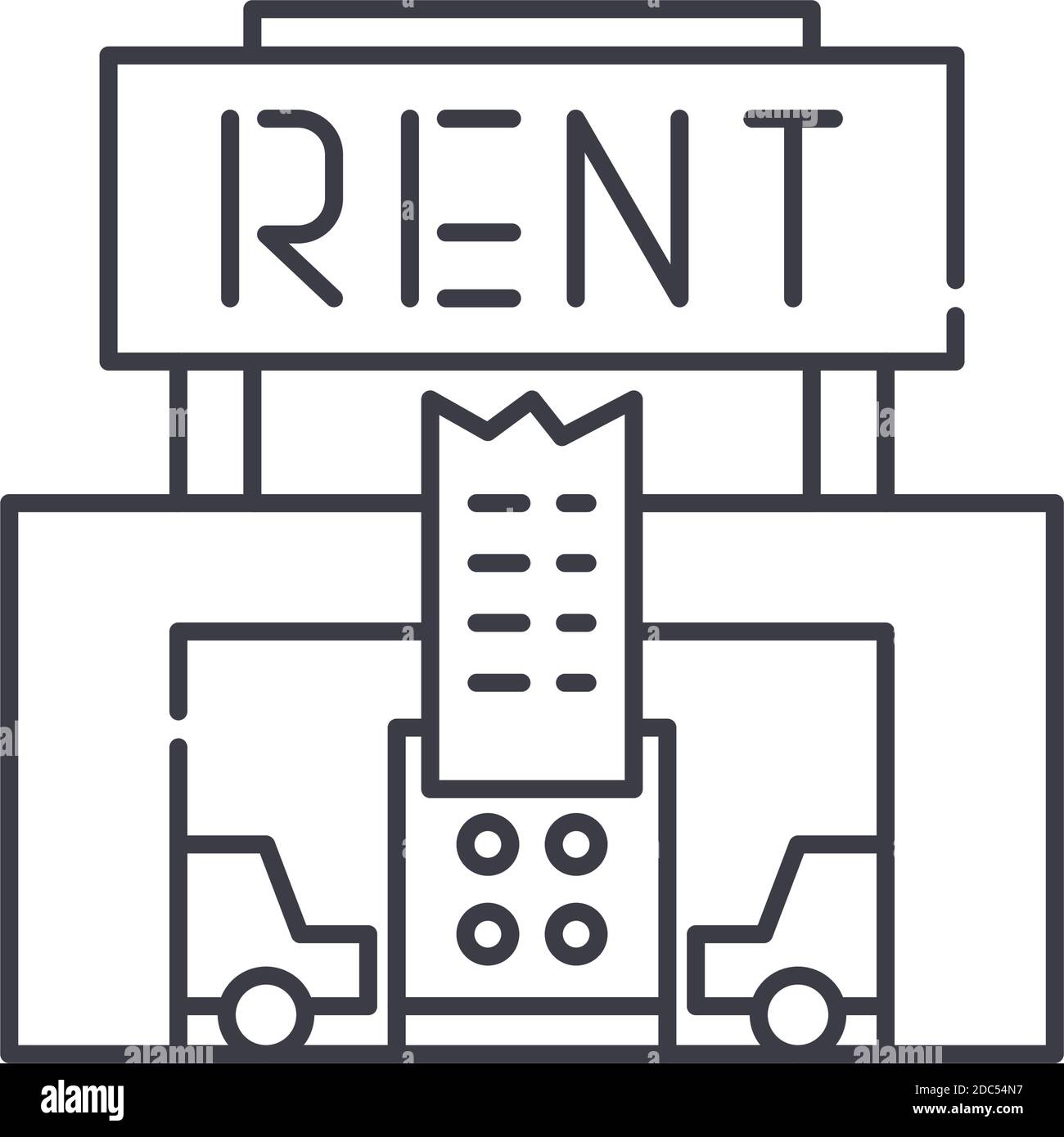 Rental business icon, linear isolated illustration, thin line vector ...