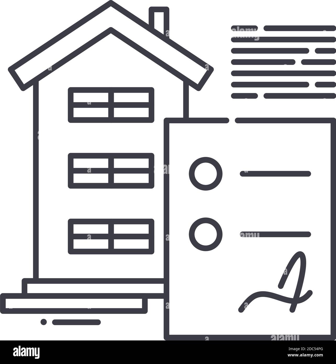 Rental estate icon, linear isolated illustration, thin line vector, web ...