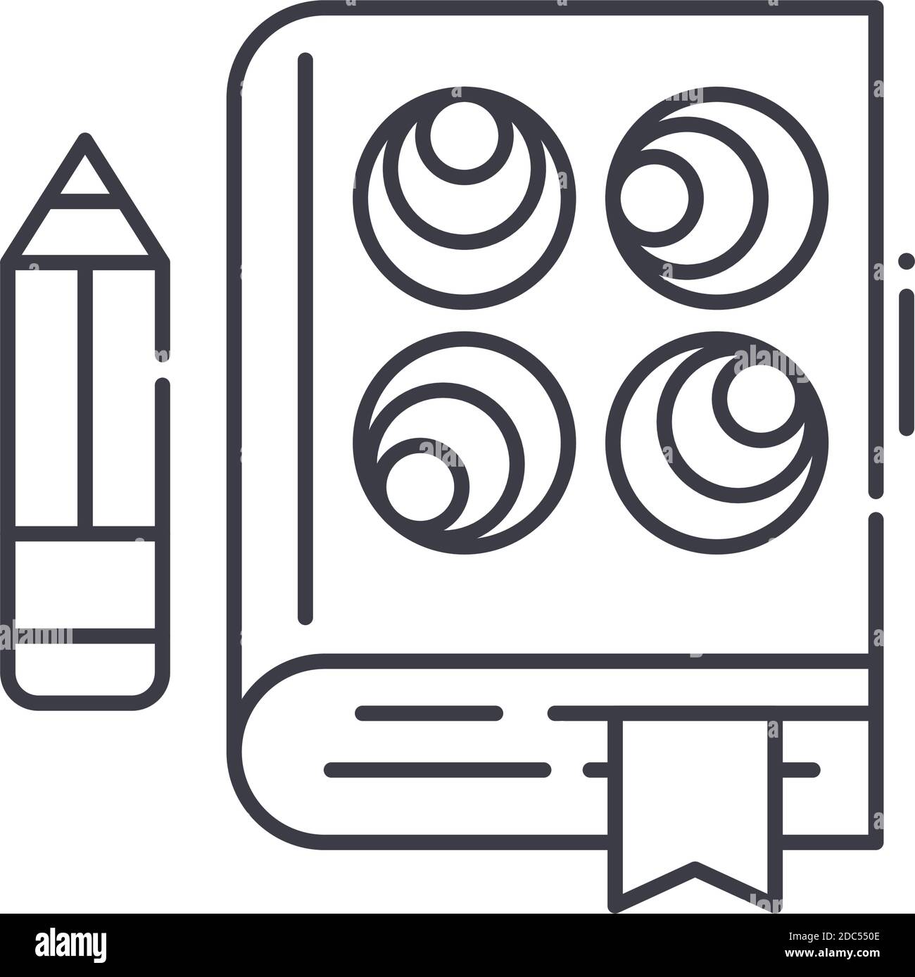 Report book icon, linear isolated illustration, thin line vector, web ...