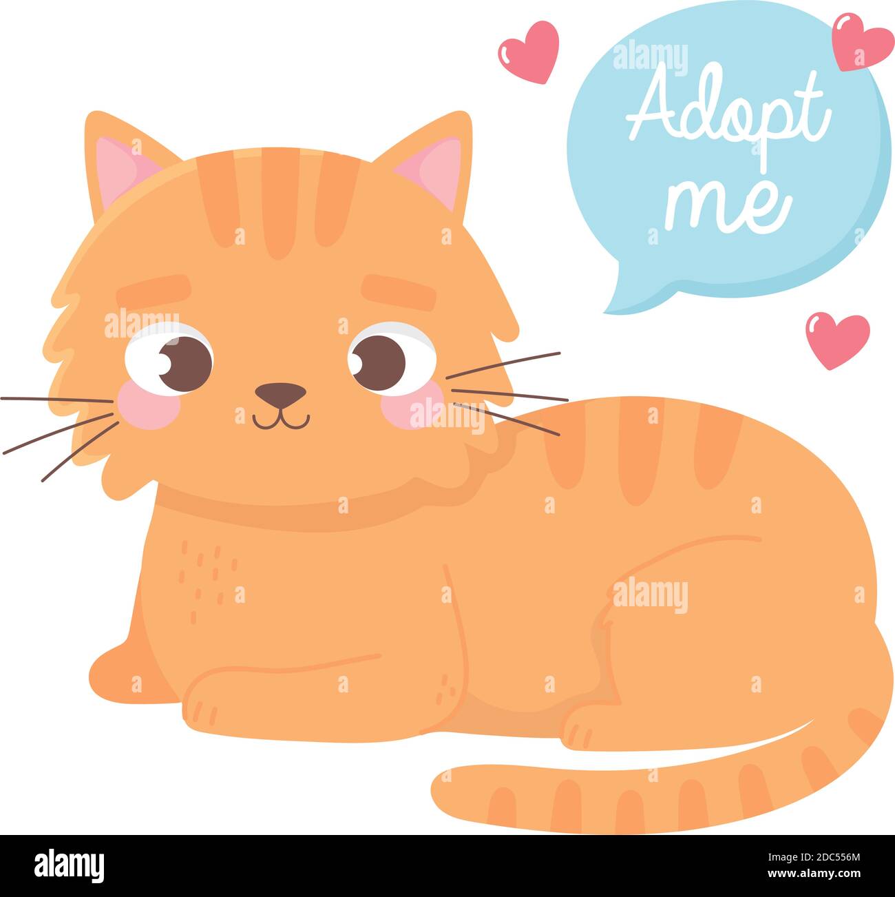 adopt me, little cat cartoon animal vector illustration Stock Vector ...