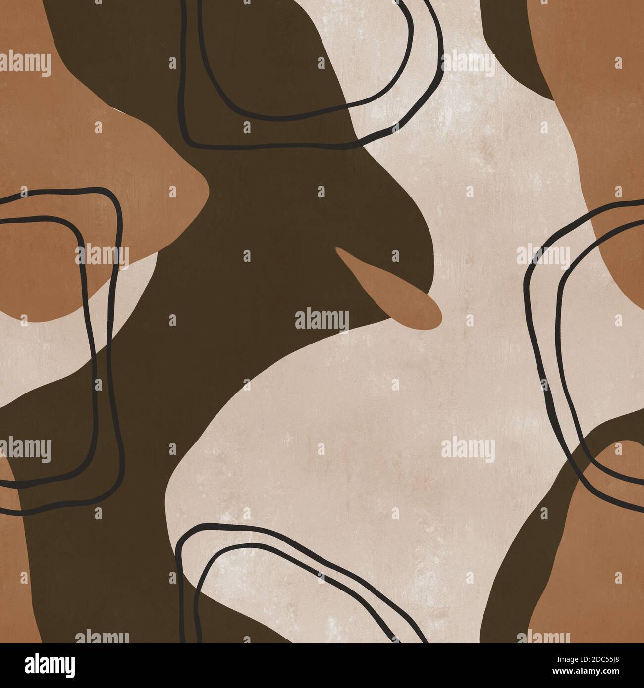 Seamless organic rounded curvy shapes naive design Stock Photo - Alamy