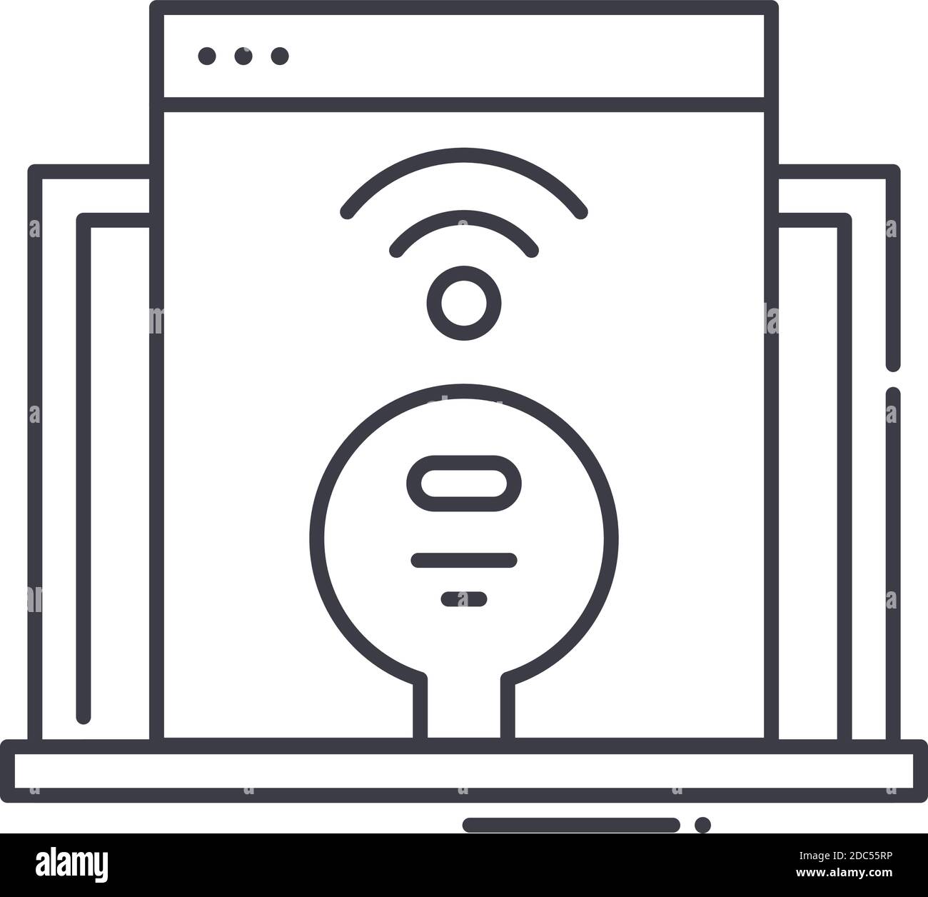Remote access icon, linear isolated illustration, thin line vector, web ...