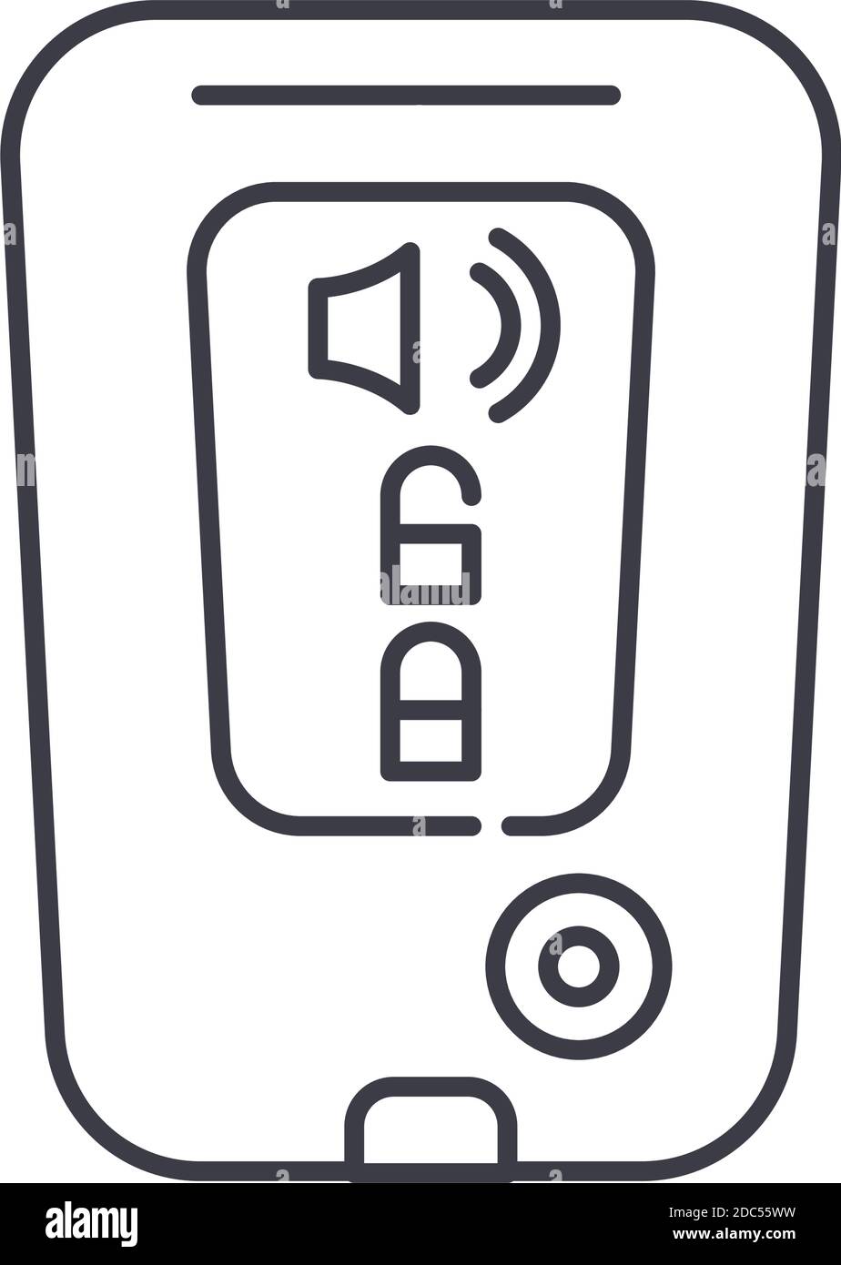 Remote keyless system icon, linear isolated illustration, thin line ...