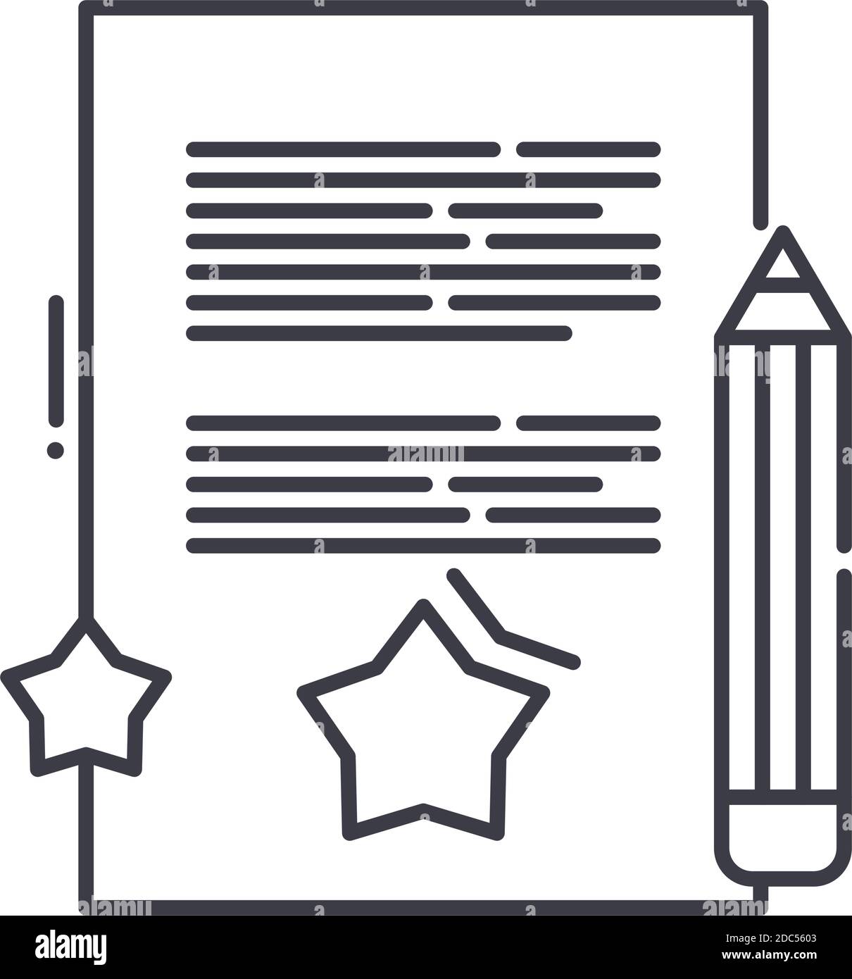 Valuation icon, linear isolated illustration, thin line vector, web ...