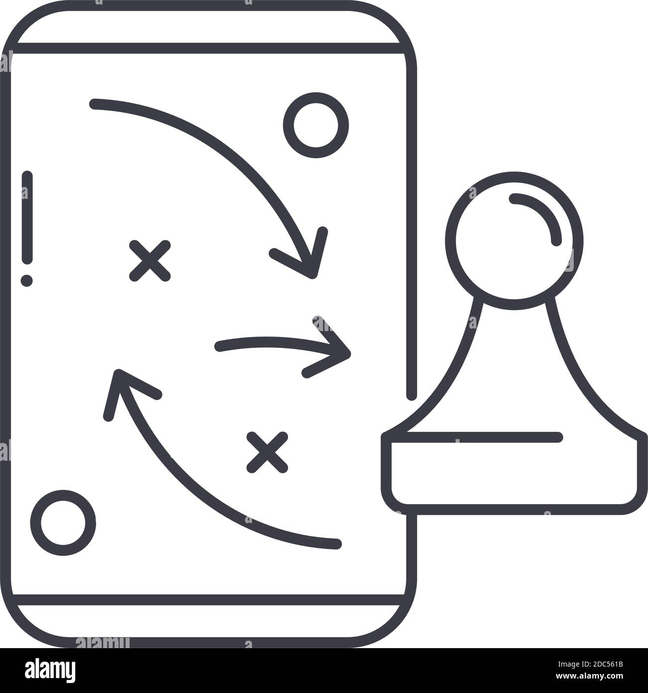 Success tactics icon, linear isolated illustration, thin line vector ...