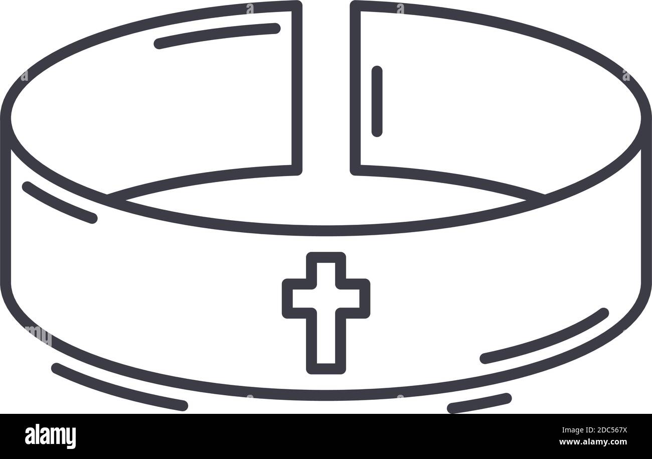 Religion circle icon, linear isolated illustration, thin line vector ...