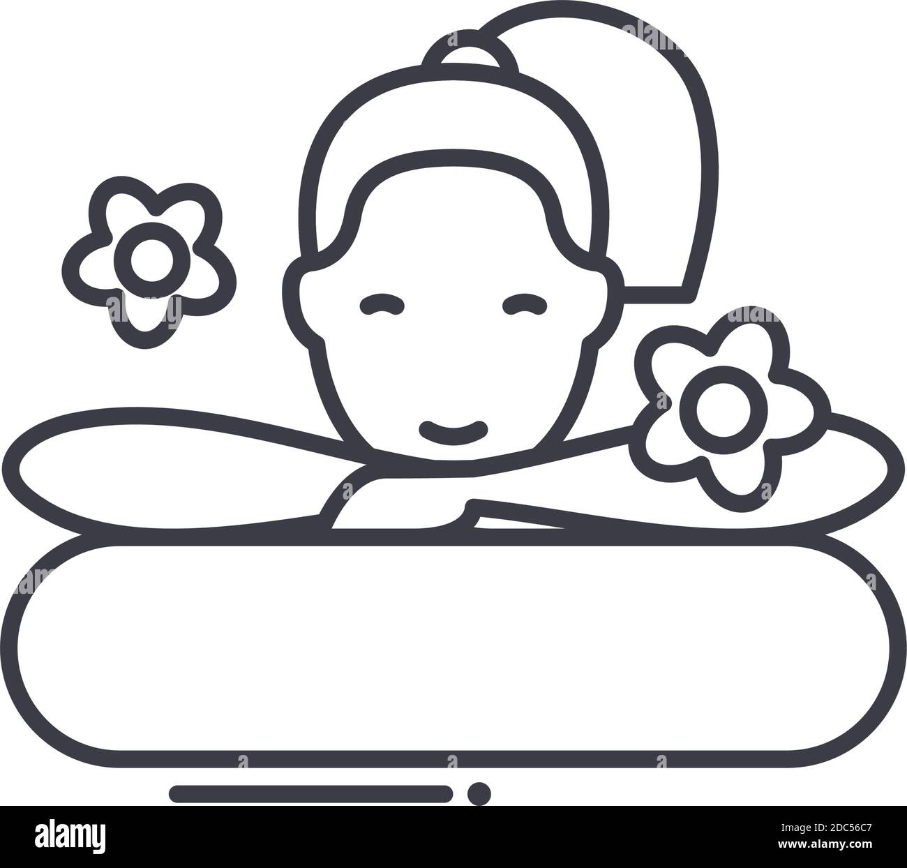 Relaxing spa icon, linear isolated illustration, thin line vector, web ...
