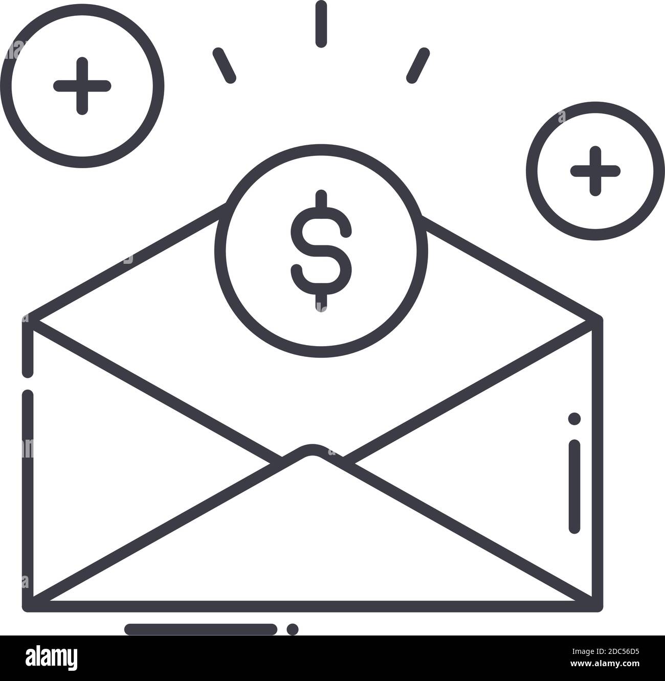 Subsidy icon, linear isolated illustration, thin line vector, web ...