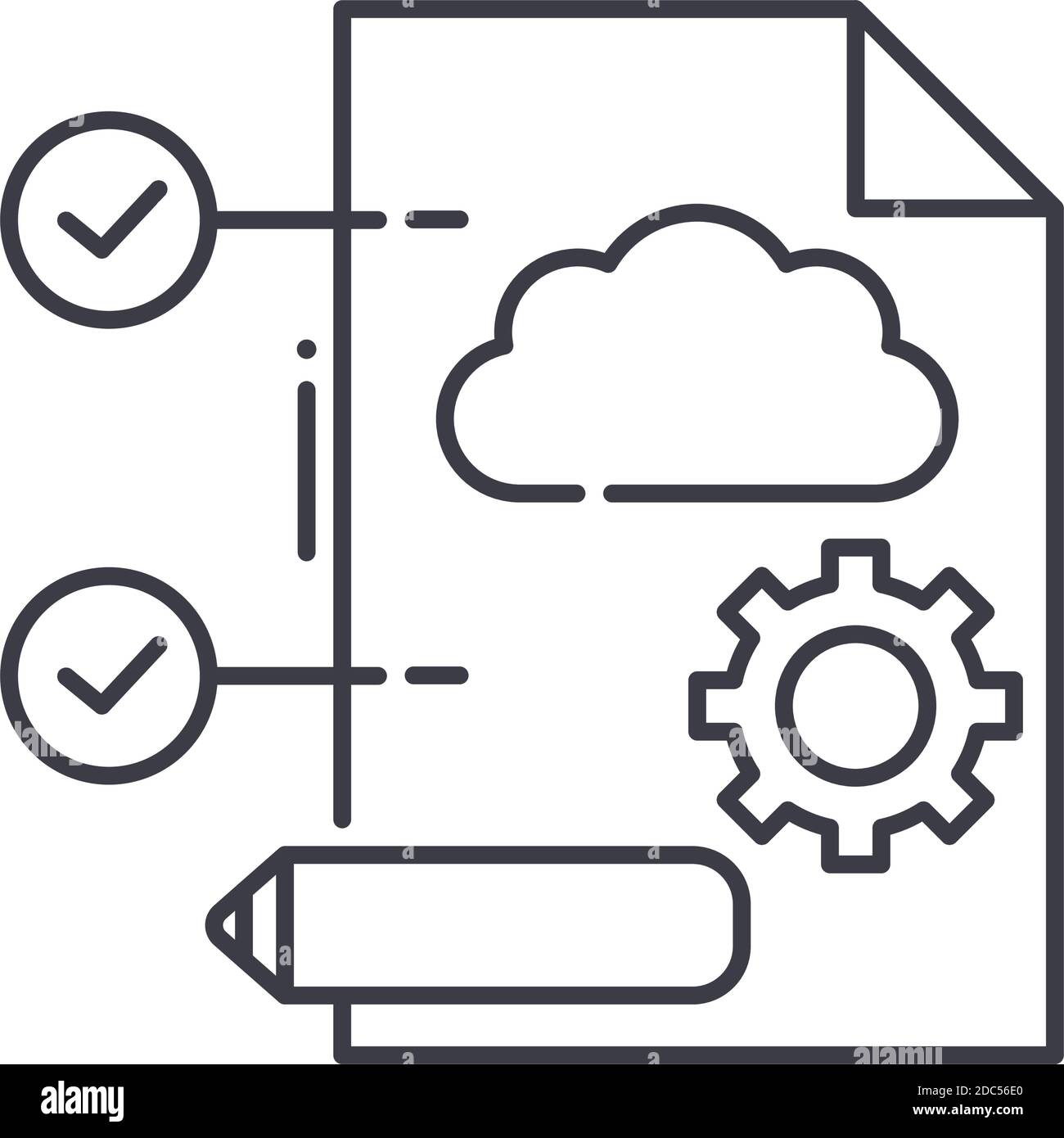 Relevant information icon, linear isolated illustration, thin line ...