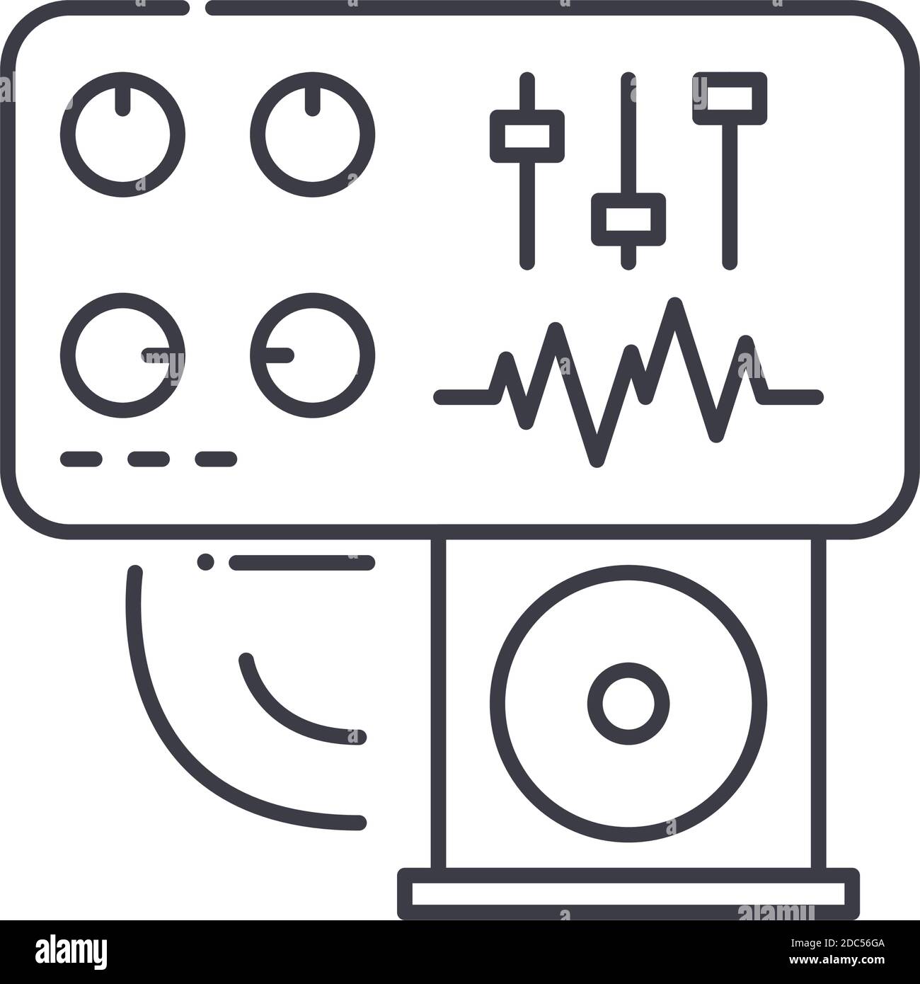 Remixed icon, linear isolated illustration, thin line vector, web ...