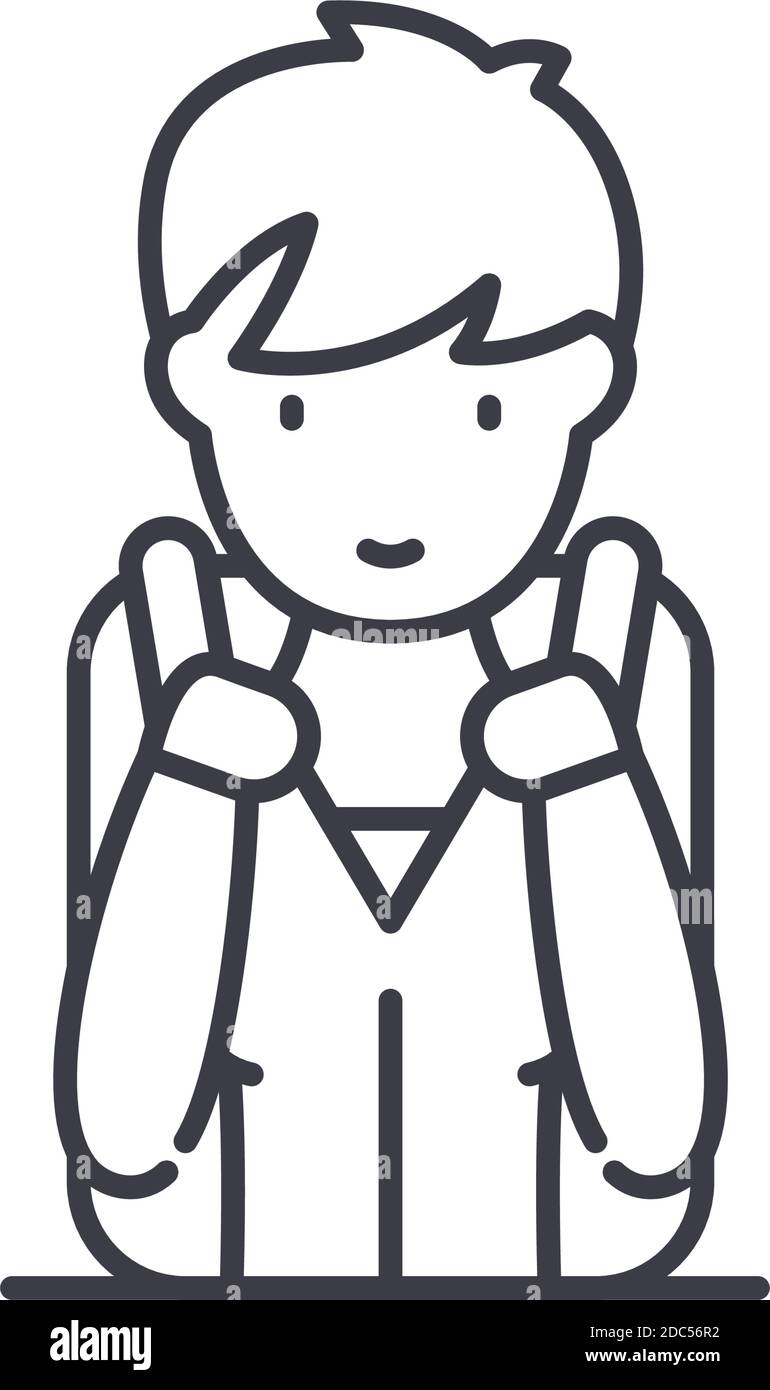 Student icon, linear isolated illustration, thin line vector, web ...