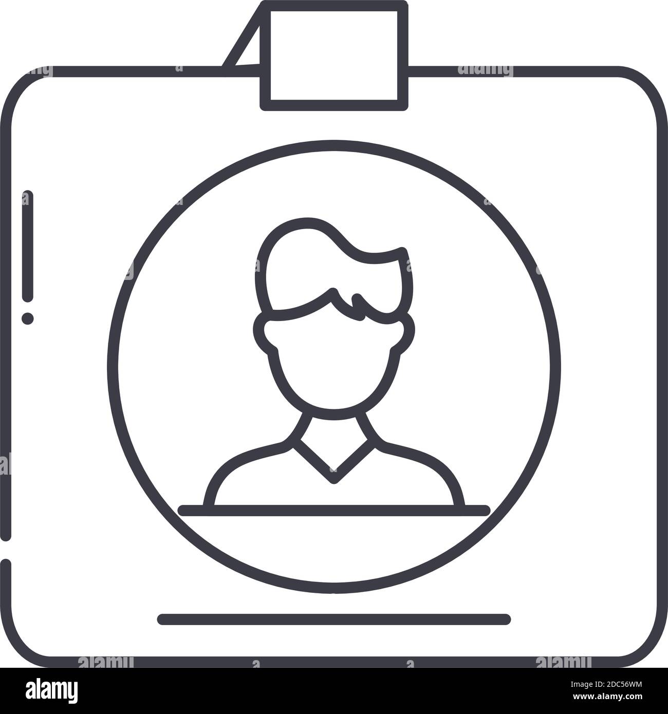 Student card icon, linear isolated illustration, thin line vector, web ...