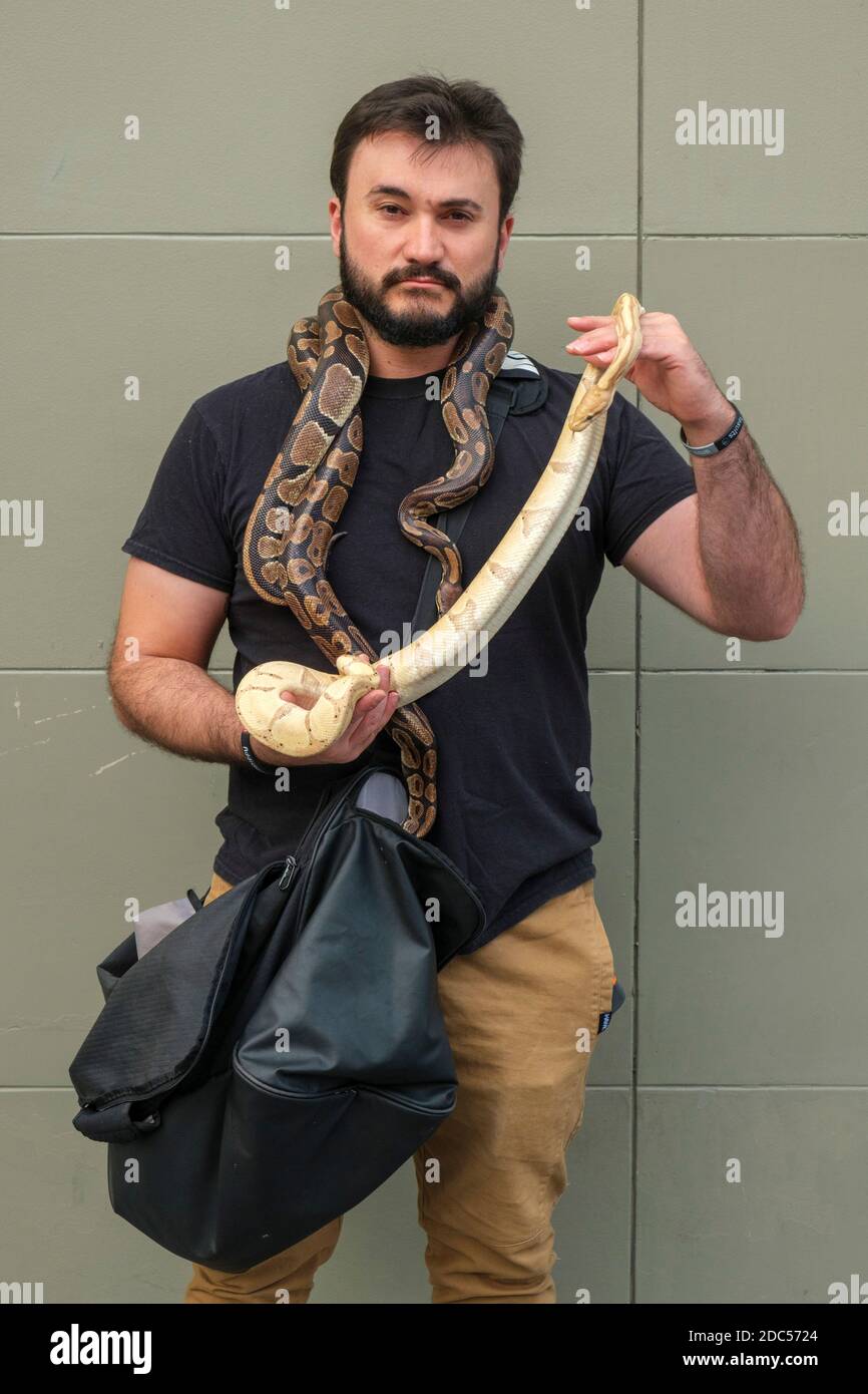 Pete, Snake Handler, Hollywood Boulevard, Los Angeles, California, USA ...