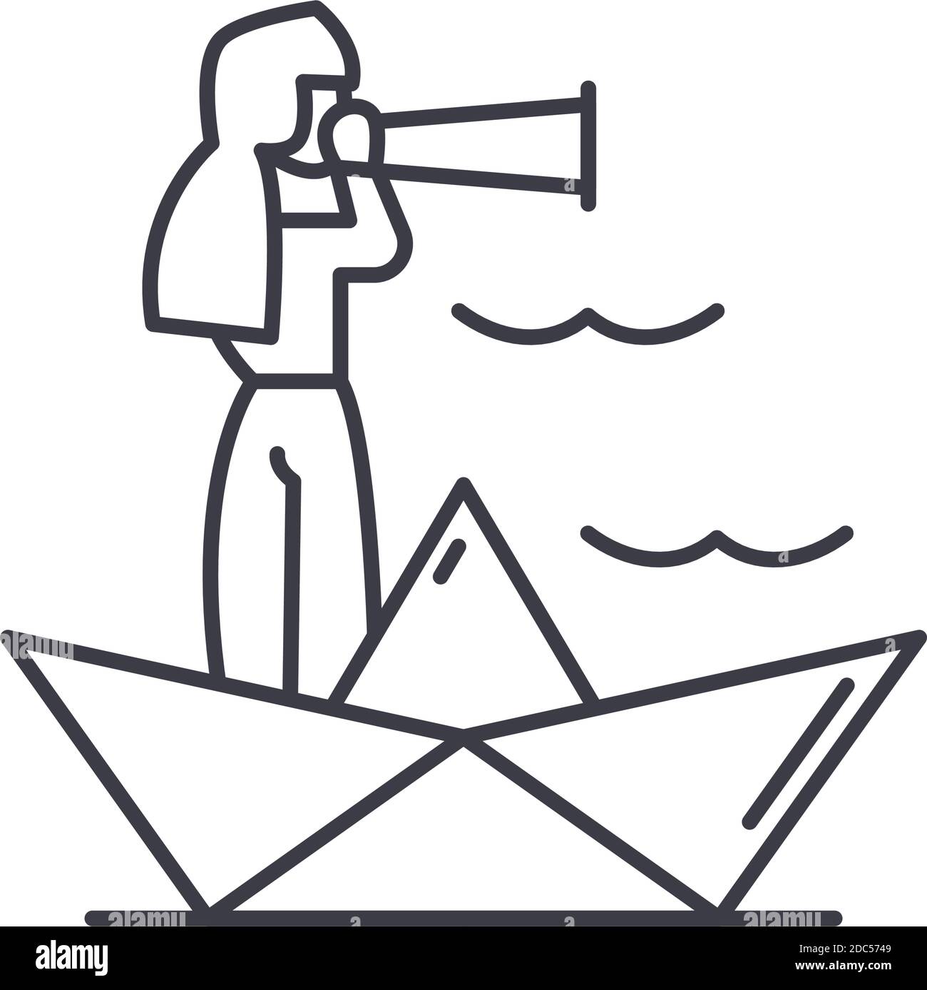 Success mission icon, linear isolated illustration, thin line vector ...