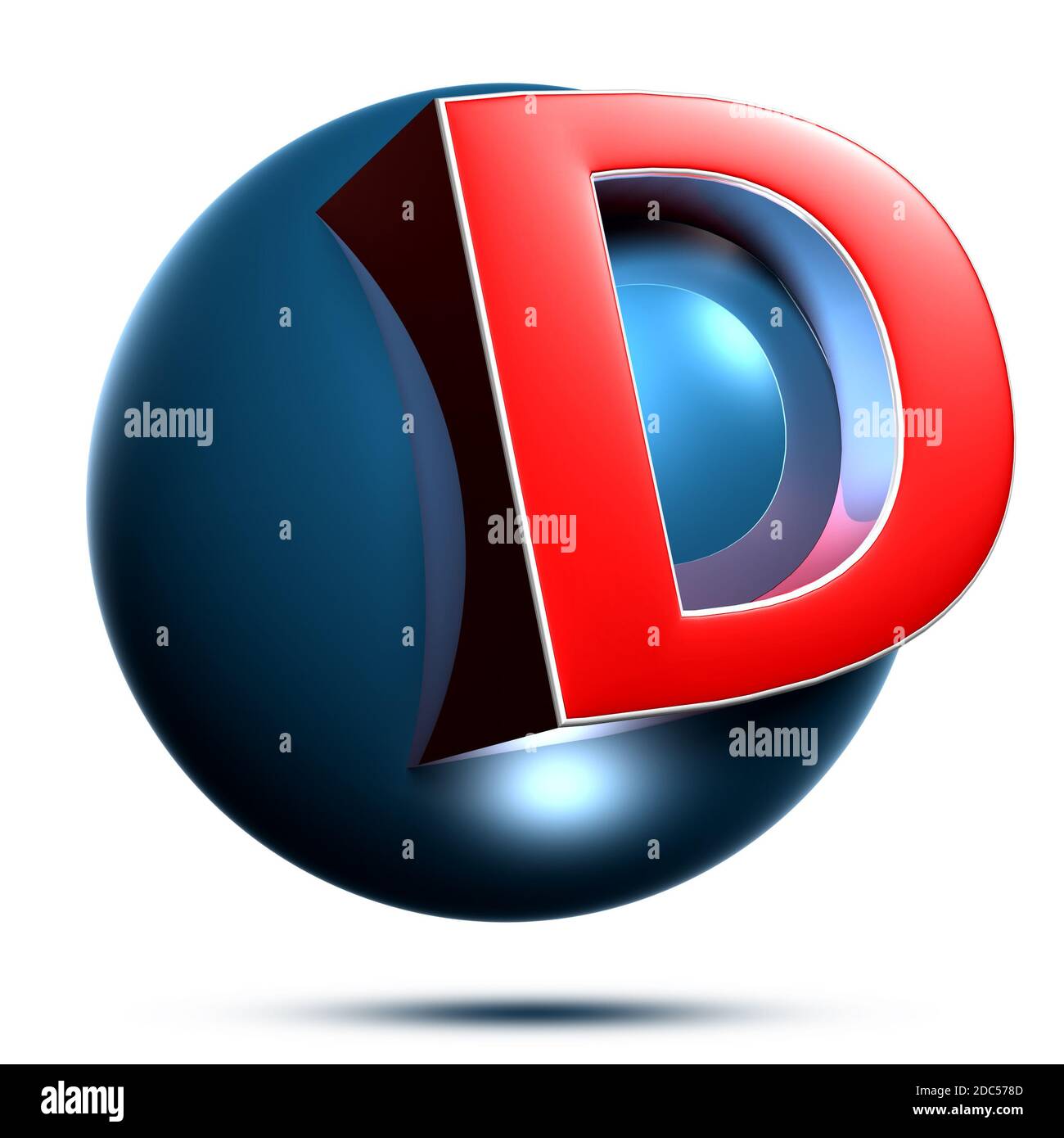 D logo isolated on white background illustration 3D rendering with ...