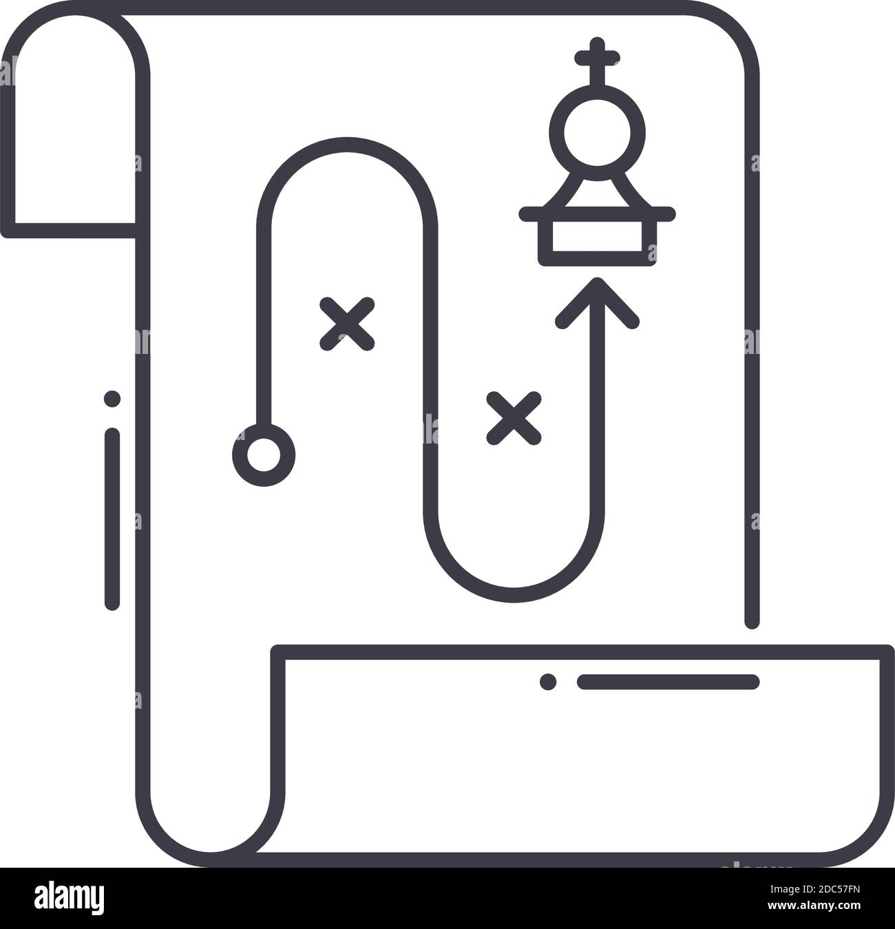 Strategy tactics icon, linear isolated illustration, thin line vector, web design sign, outline ...