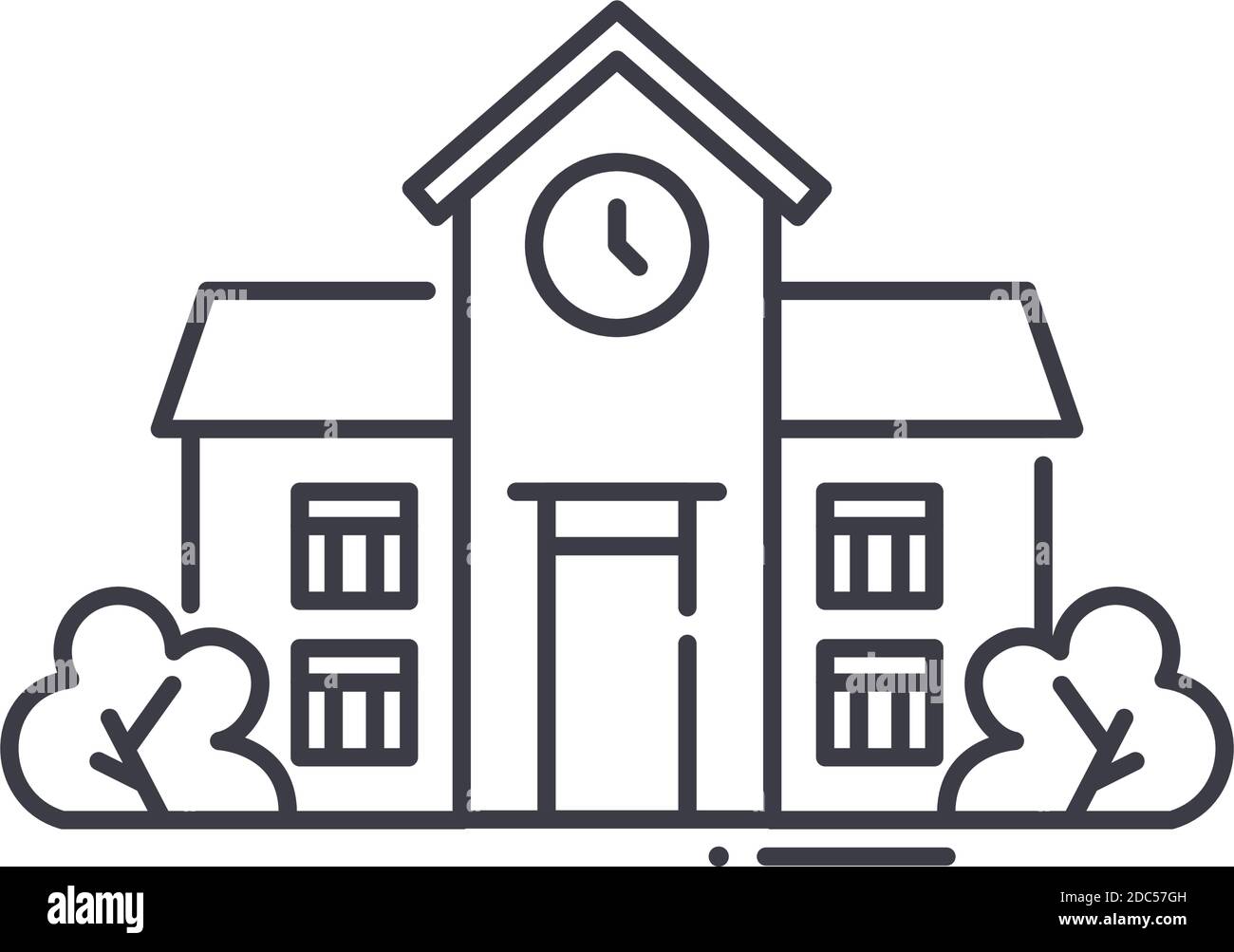 University icon, linear isolated illustration, thin line vector, web ...