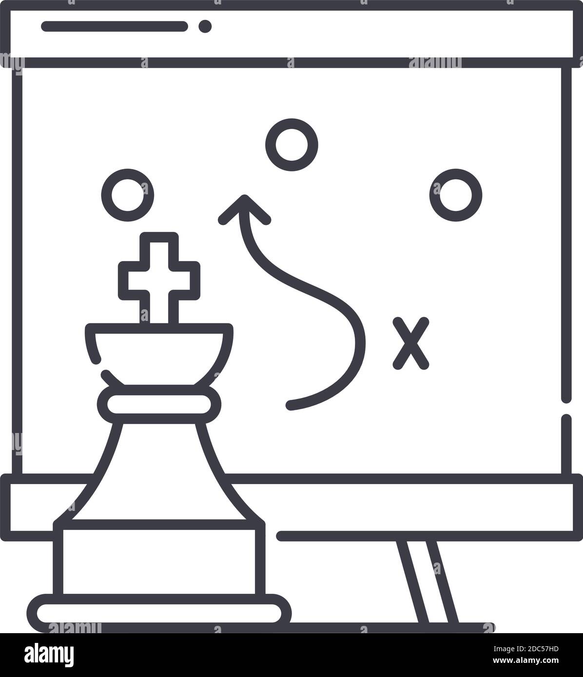 Strategy icon, linear isolated illustration, thin line vector, web ...