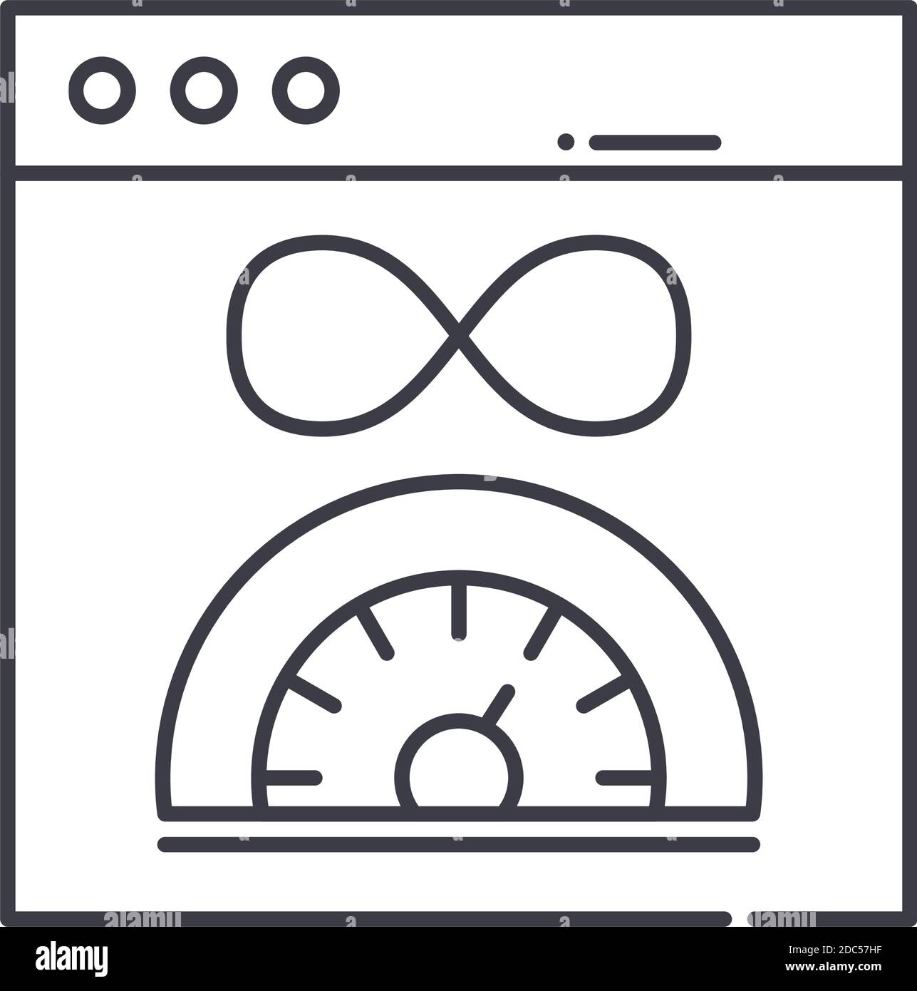 Unlimited internet icon, linear isolated illustration, thin line vector ...