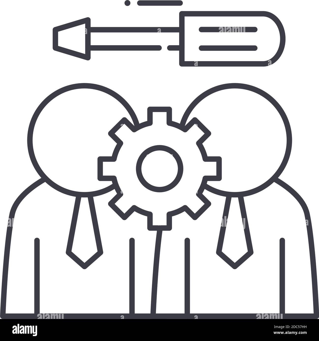 Relationship management icon, linear isolated illustration, thin line ...