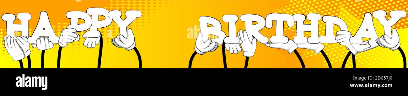 Diverse hands holding letters of the alphabet created the word Happy ...