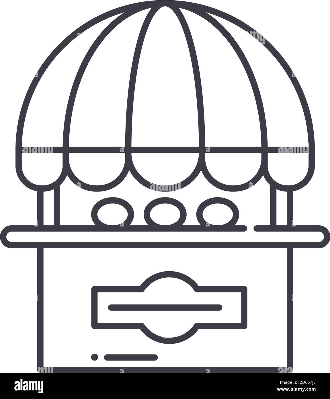 Street food icon, linear isolated illustration, thin line vector, web design sign, outline ...