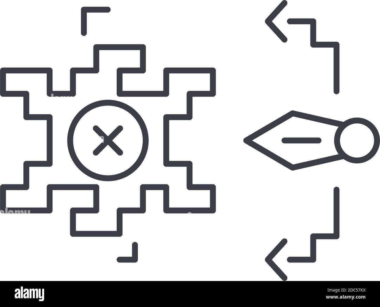 Strategy game icon, linear isolated illustration, thin line vector, web ...