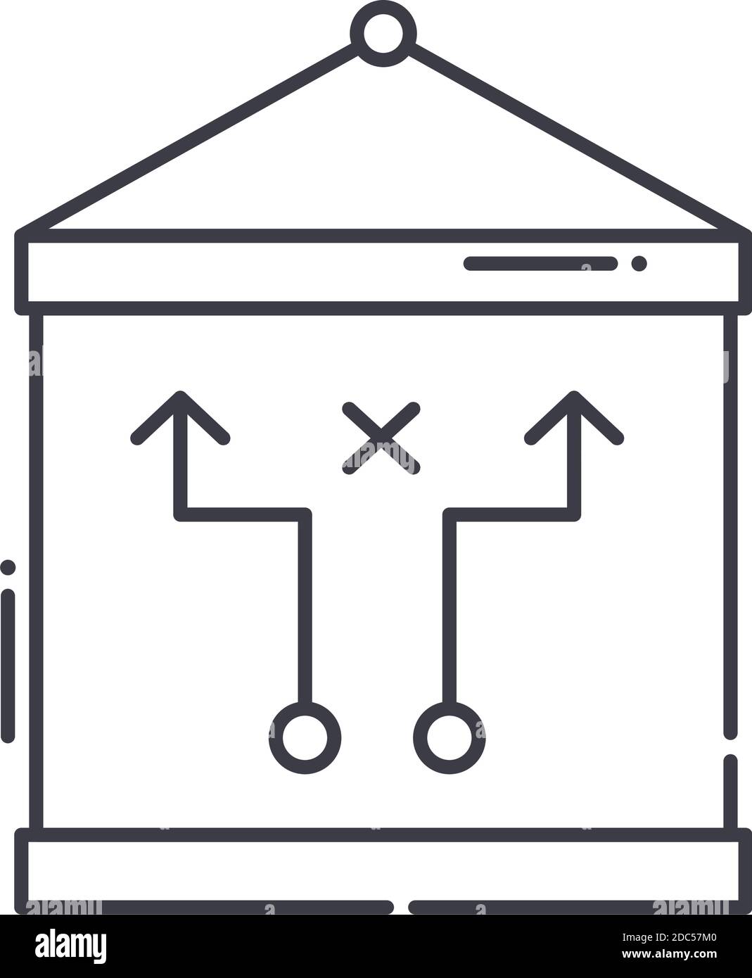 Strategy map icon, linear isolated illustration, thin line vector, web ...