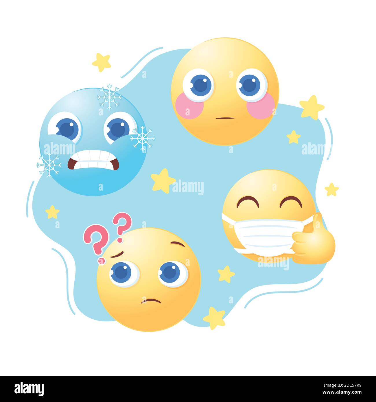 emoticons social media chat comment reactions cartoon vector ...