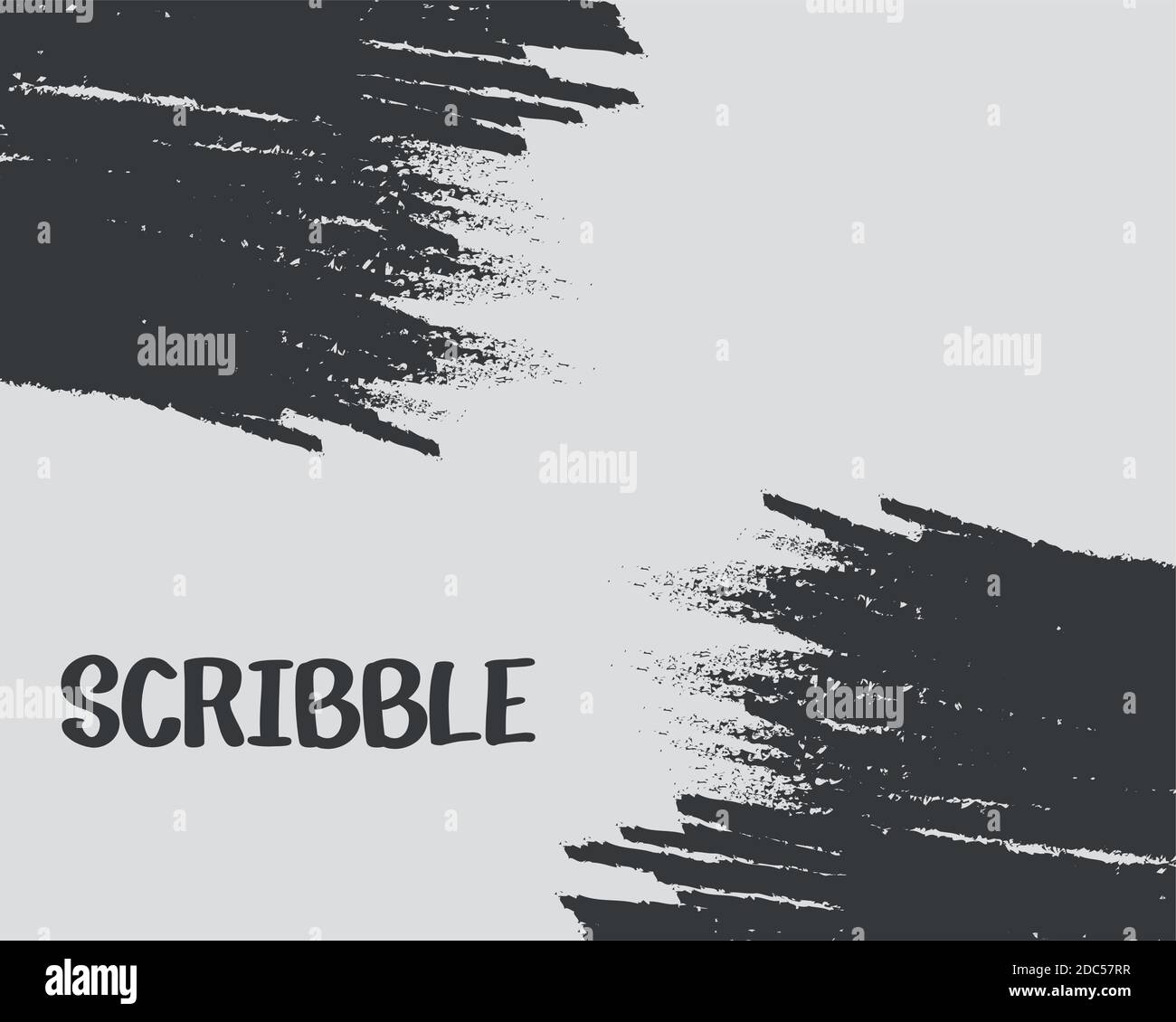 scribble stains hand drawn lettering and grunge textures vector ...