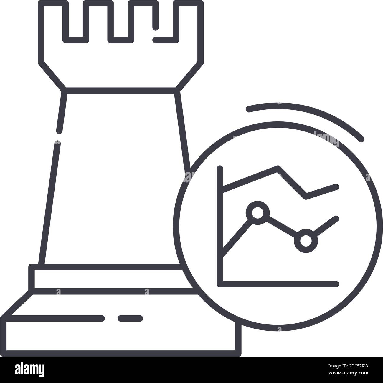 Strategic planning icon, linear isolated illustration, thin line vector ...