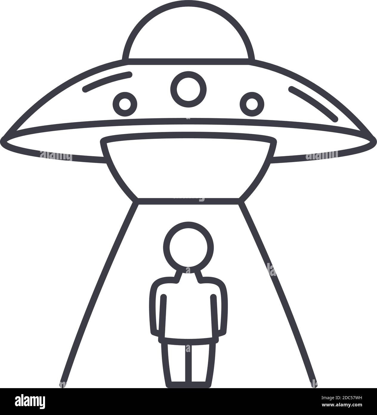 Ufo icon, linear isolated illustration, thin line vector, web design ...