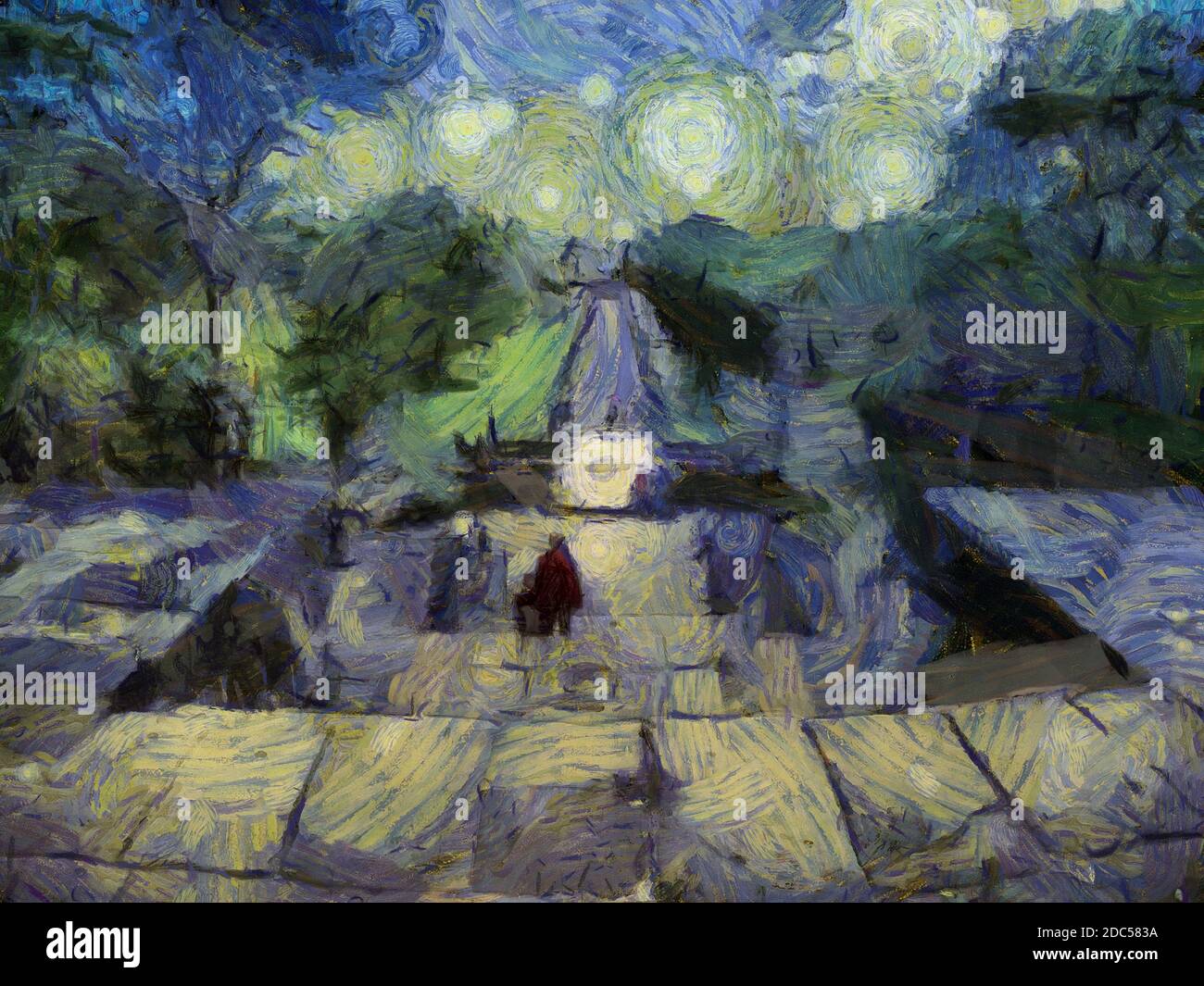 Landscape of ancient stone castle in Thailand Illustrations creates an ...