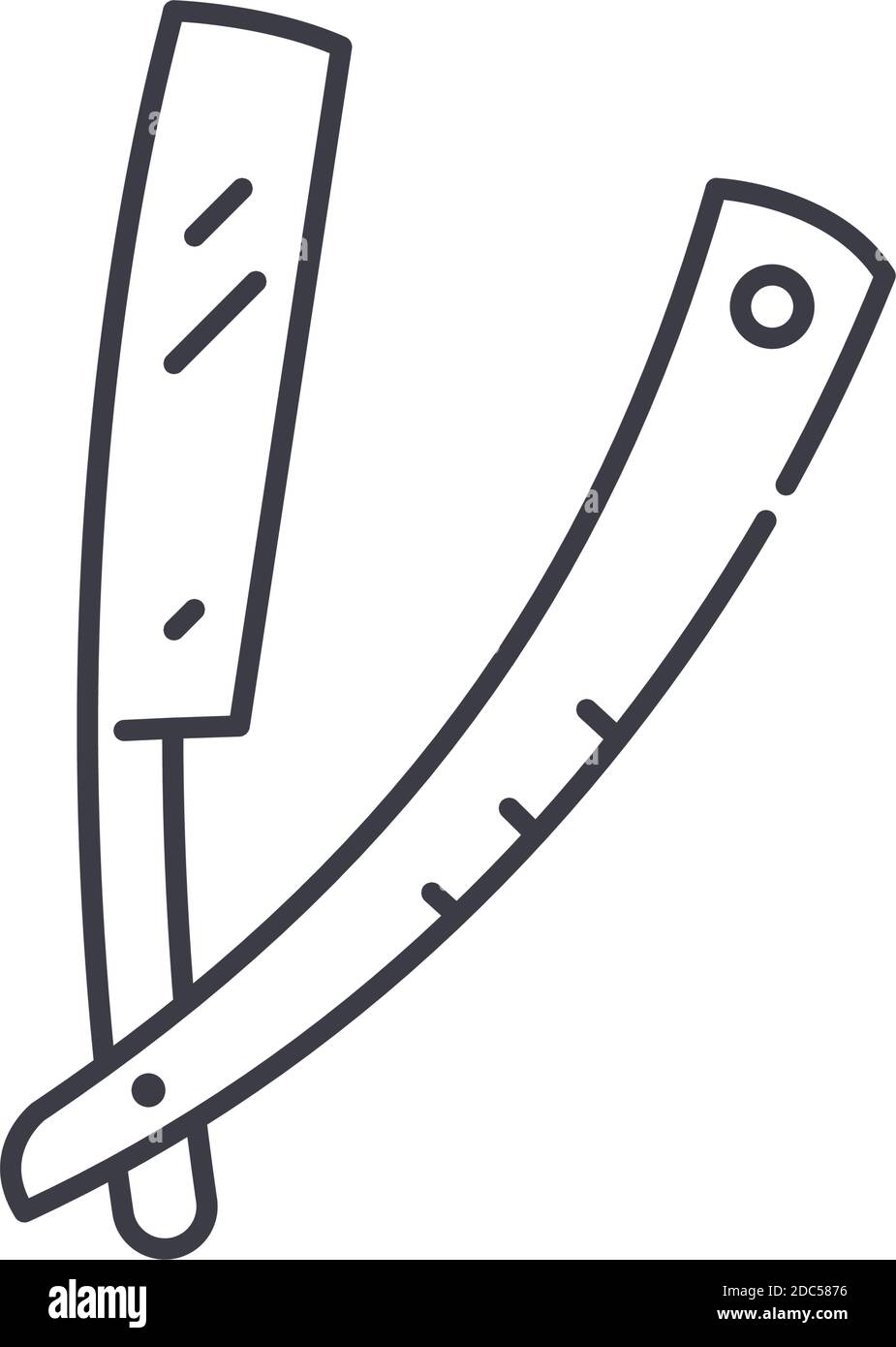 Straight razor icon, linear isolated illustration, thin line vector ...