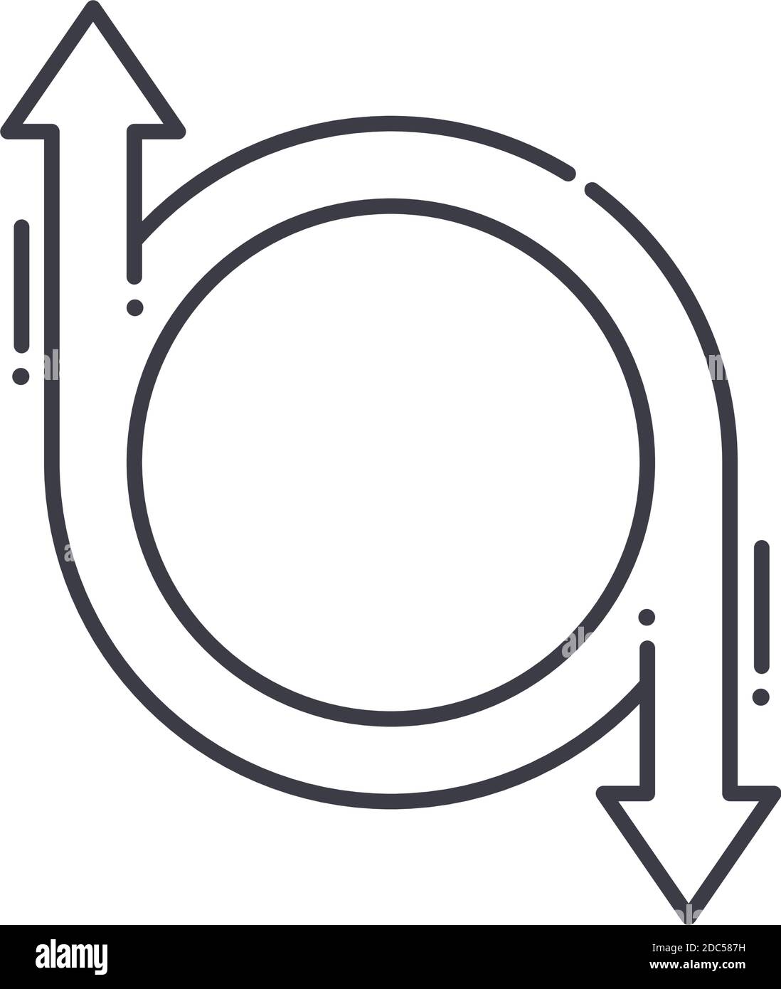 Turn arrow icon, linear isolated illustration, thin line vector, web ...