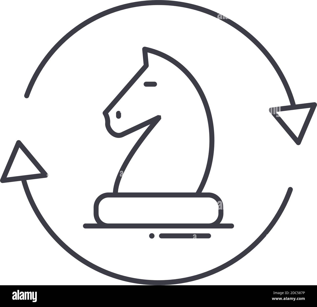 Strategic decision icon, linear isolated illustration, thin line vector ...