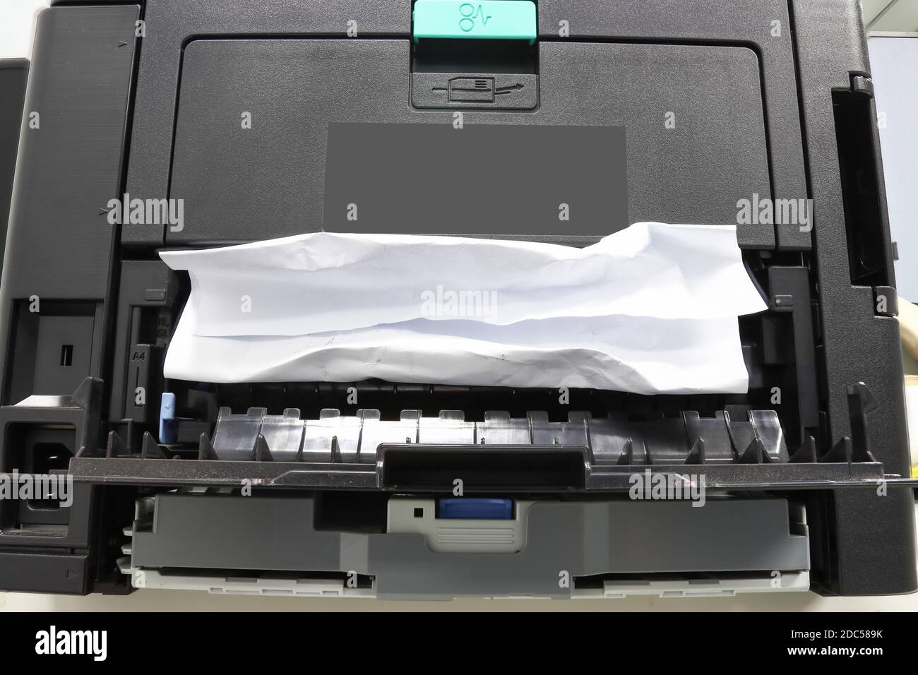 Paper Stuck, Paper Jam In Printer At Office Stock Photo - Alamy
