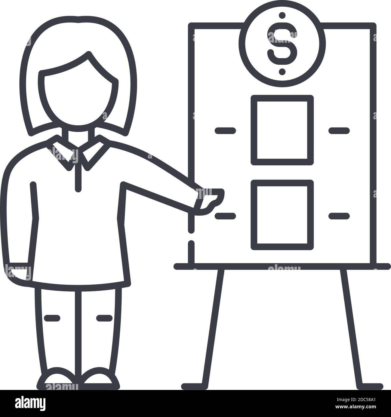 Tutor icon, linear isolated illustration, thin line vector, web design ...