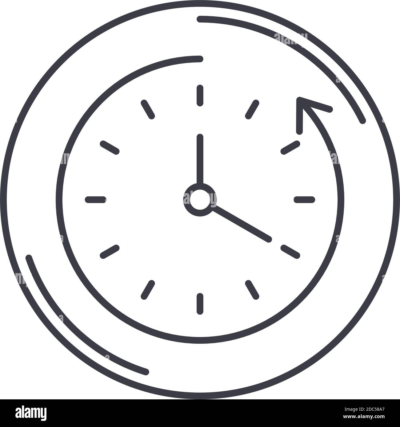 Turn off clock icon, linear isolated illustration, thin line vector ...