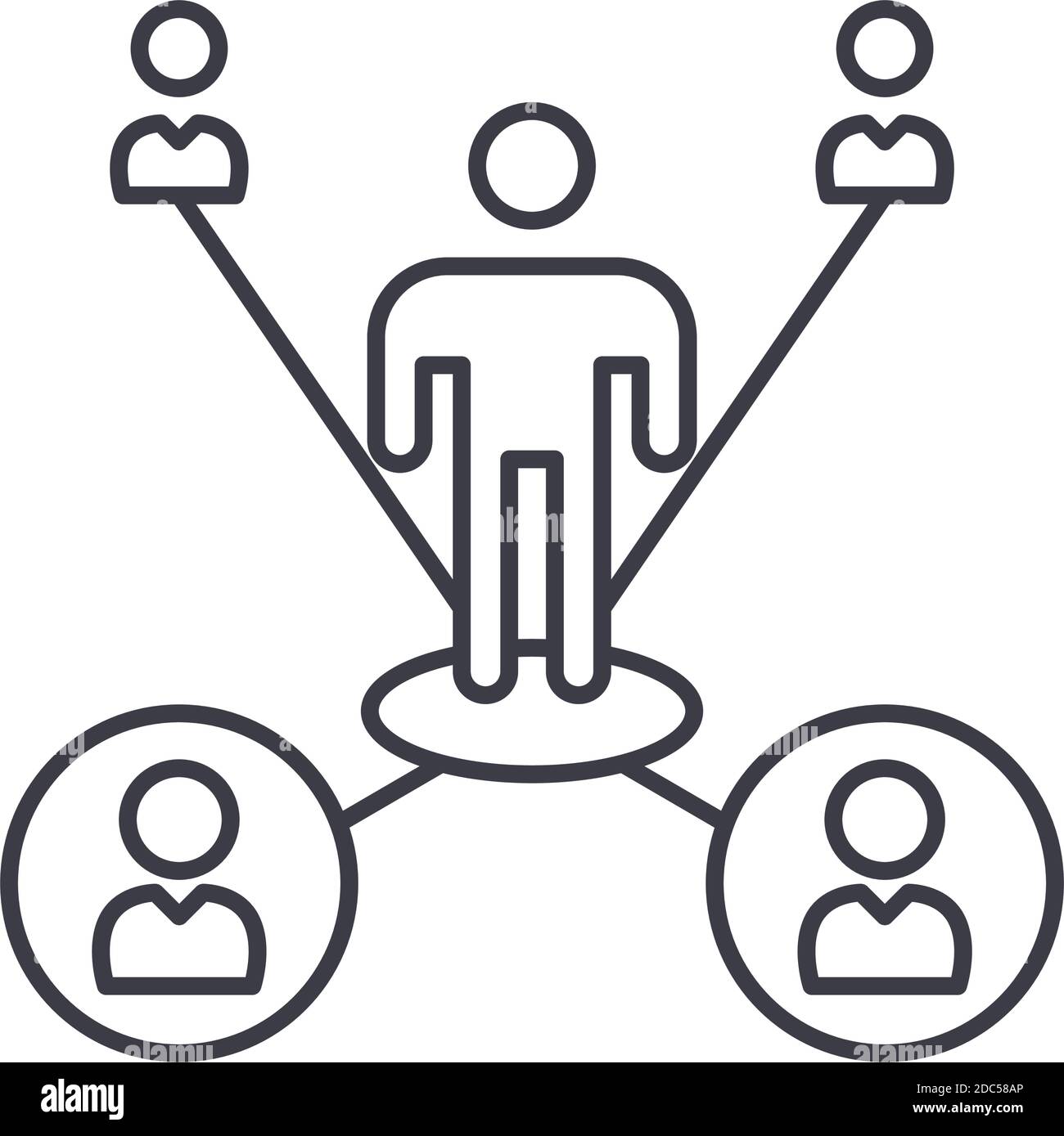 User network icon, linear isolated illustration, thin line vector, web ...