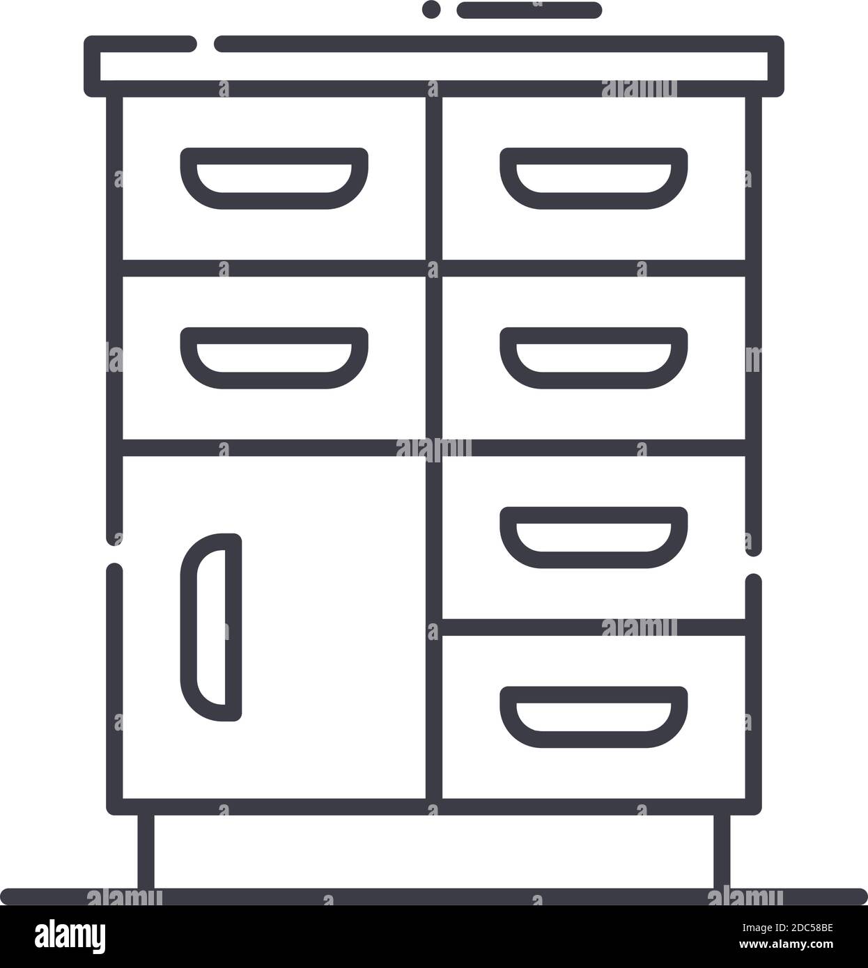 Storage cabinet icon, linear isolated illustration, thin line vector ...